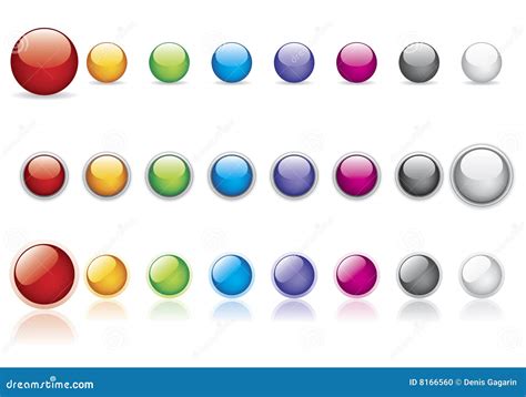 Vector Glossy Buttons Stock Vector Illustration Of Violet 8166560