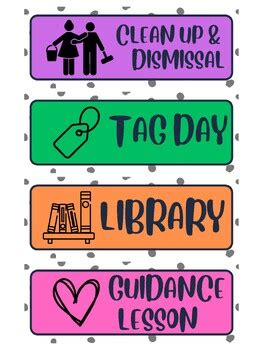 EDITABLE COLORFUL CLASS SCHEDULE PRINT CUT LAMINATE TPT