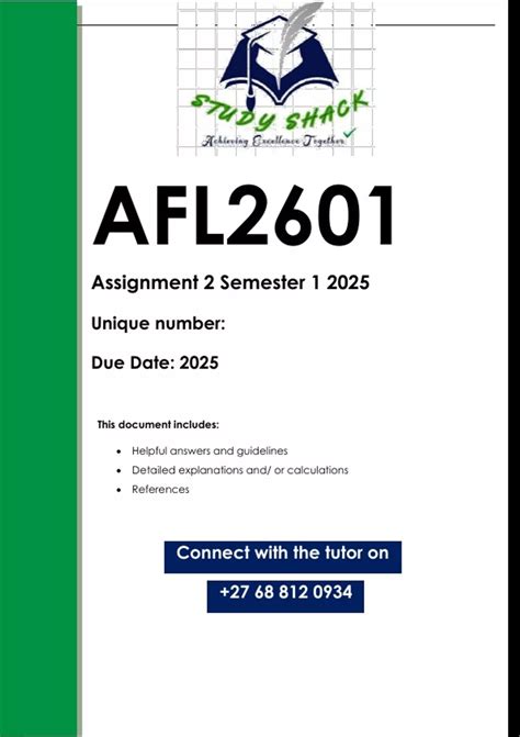 Afl2601 Assignment 2 English Quality Answers Semester 1 2025