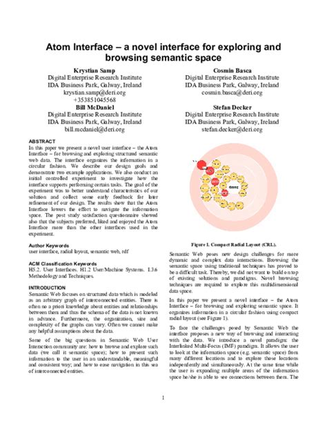 Pdf Atom Interface A Novel Interface For Exploring And Browsing Semantic Space