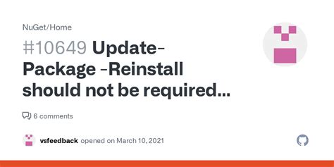 Update Package Reinstall Should Not Be Required To Perform A