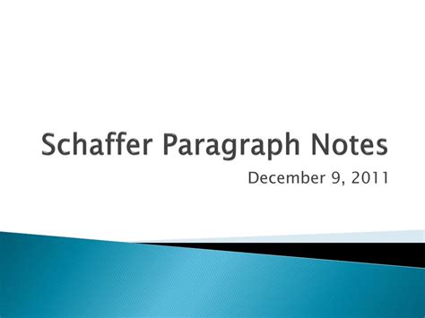 Ppt Schaffer Paragraph Notes Powerpoint Presentation Free Download
