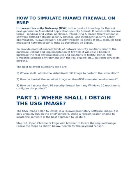 How To Simulate Huawei Firewall On Ensp Pdf Ip Address Windows 10