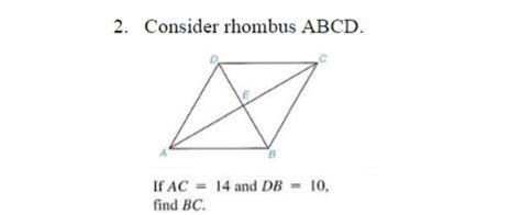 Solved Consider Rhombus ABCD If AC And DB Find Chegg