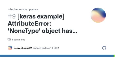 Keras Example AttributeError NoneType Object Has No Attribute Items Issue Intel