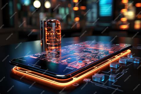 Premium Photo Futuristic Smartphone Of The Future With Augmented Reality Microchips