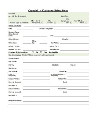 New Customer Set Up Form Fill And Sign Printable Template Online
