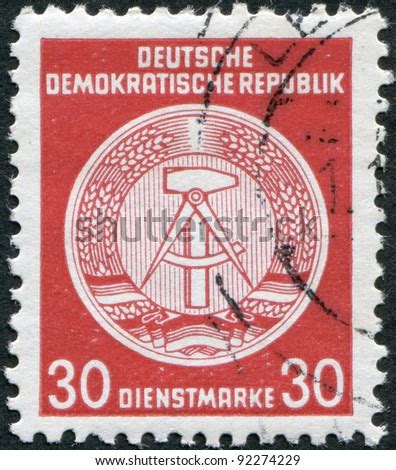 Ddr Circa A Stamp Printed In Ddr Coat Of Arms Shows The Ddr Circa Stock Photo