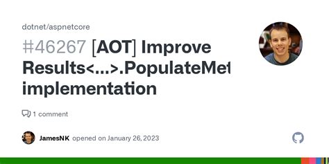 AOT Improve Results PopulateMetadata Implementation Issue Dotnet Aspnetcore GitHub