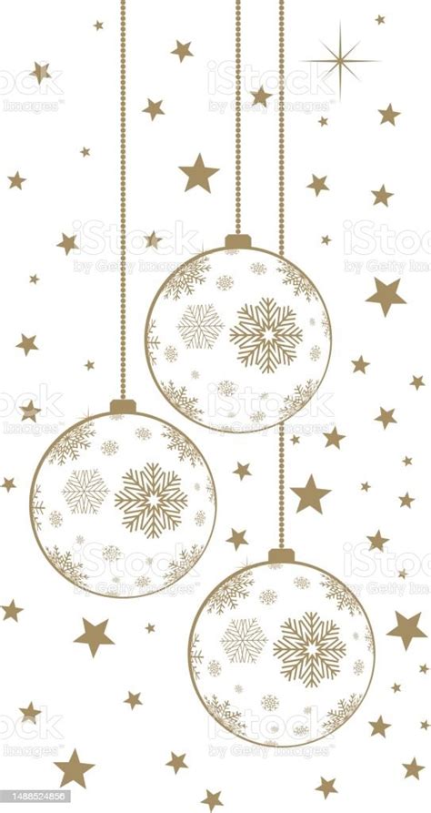 금색으로 된 눈송이가 있는 크리스마스 공 또는 값싼 벡터 체인이 달린 옷걸이 12월에 대한 스톡 벡터 아트 및 기타 이미지 12월 겨울 계절 Istock