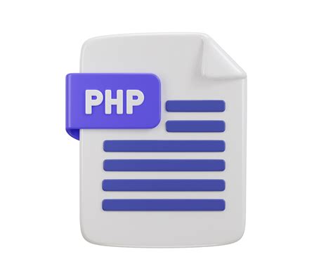 php programing language file format icon 3d rendering illustration
