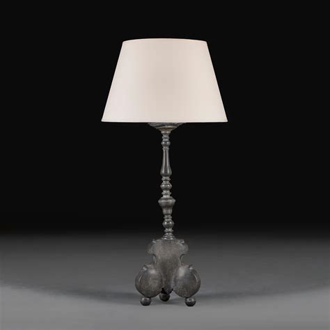 A Pewter Candlestick Lamp Of Large Scale For Sale At 1stdibs