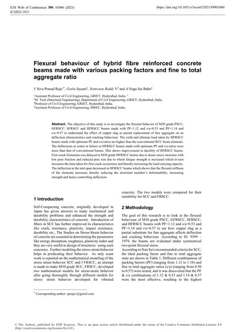 Pdf Flexural Behaviour Of Hybrid Fibre Reinforced Concrete Beams Made With Various Packing