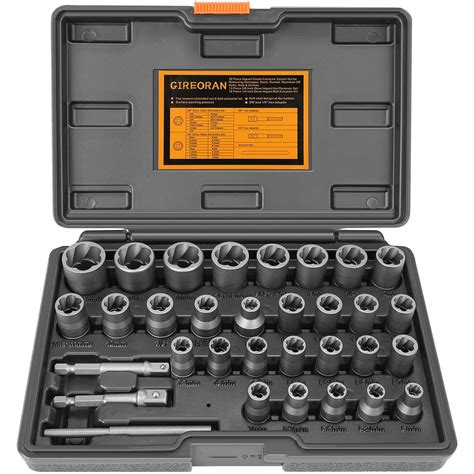 Upgraded Bolt Removal Kit 32 Piece Stripped Bolt Extractor Set