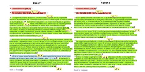 Screenshot Of The Tool For Message Coding Comparison Between Coder 1 Download Scientific