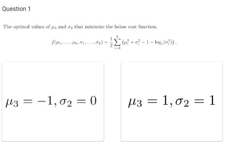 solved question 1the optimal values of μ3 ﻿and σ2 ﻿that