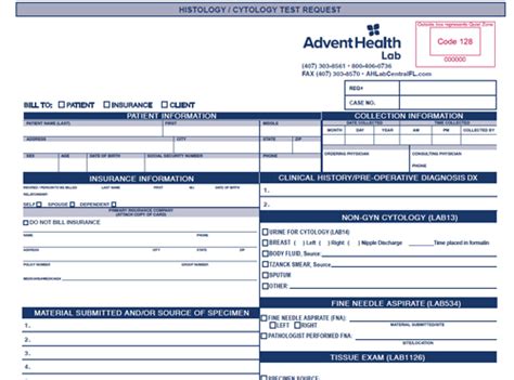 Histology Cytology Requisitions AdventHealth Lab