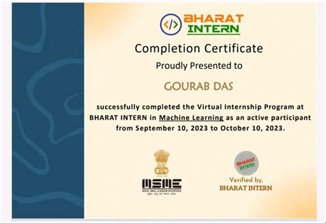 Gourab Das On Linkedin Internship Machinelearning