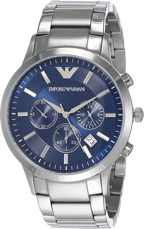 Emporio Armani Herren Chronograph Quarz Uhr mit Edelstahl Armband ...