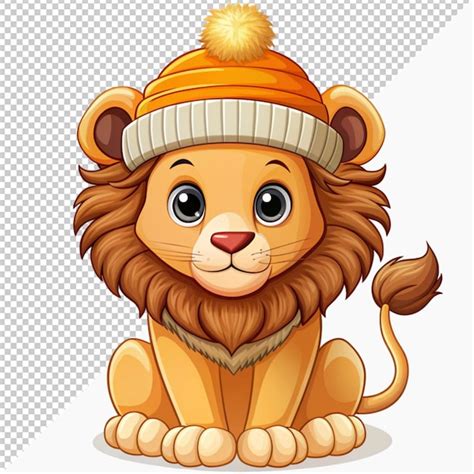 무료 Psd 귀여운 카와이 사자 Png 프리미엄 Ai 생성 Psd