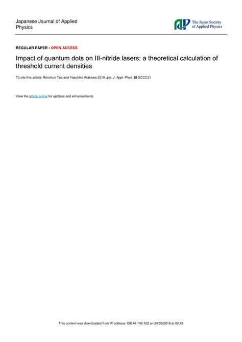 Pdf Impact Of Quantum Dots On Iii Nitride Lasers A Theoretical