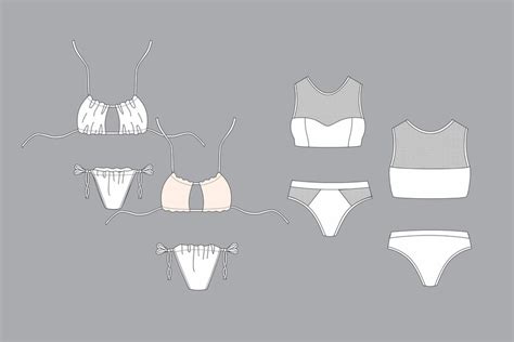 Premium Vector Bikinis Draw Vector Set Of Different Types Of Bikinis