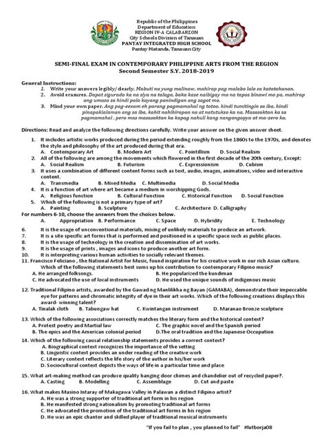 Final Exam In Cpar 2018 2019 Philippines