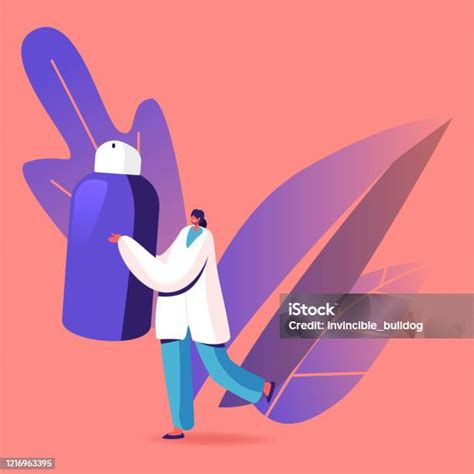 클리닉 이나 병원에서 피부과 문제 치료를 위한 의학 로브 를 들고 의학 에서 여성 의사 캐릭터 의료 전문 메딕 도움 치료 만화 벡터 일러스트레이션 건강관리와 의술에 대한