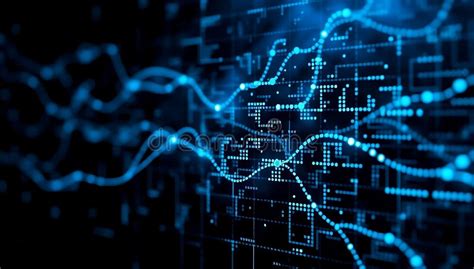 Abstract Blue Data Flow Network Visualization Stock Illustration