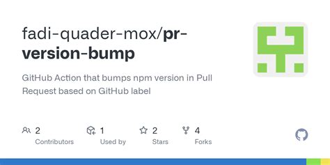 Github Fadi Quader Moxpr Version Bump Github Action That Bumps Npm