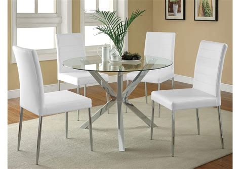 Vance Round 41 Inch Glass Top Asterisk Dining Table Chrome