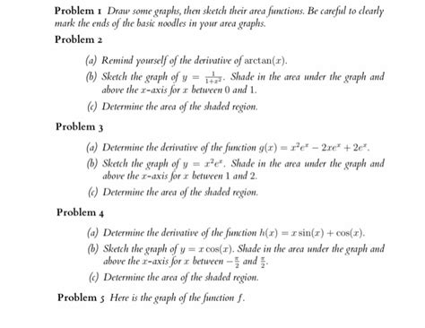 Solved Problem 1 Draw Some Graphs Then Sketch Their Area Chegg Com