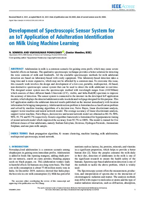 Pdf Development Of Spectroscopic Sensor System For An Iot Application