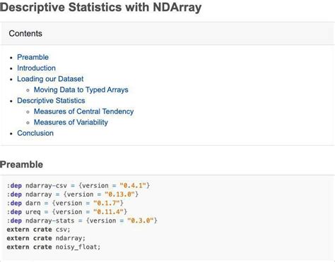Descriptive Statistics With Ndarray Rrust