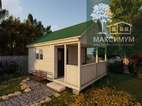 Каркасный дом с верандой 6х3 метра Бани 74 Bani