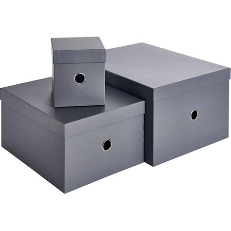 Wilko Storage Boxes Grey 3 Pack Wilko