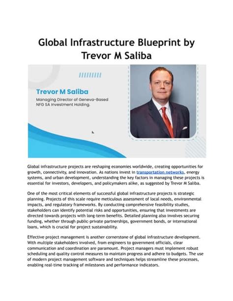Global Infrastructure Blueprint By Trevor M Saliba Pdf