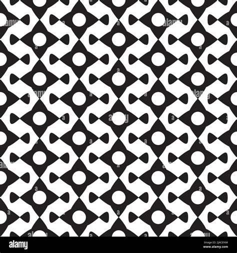 Abstract Black Minimalistic Seamless Pattern With Geometric Repeating Shapes On White Background