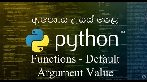 66 Functions Default Argument Value Youtube