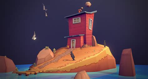 3d low poly island model turbosquid 1418648