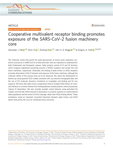 Pdf Cooperative Multivalent Receptor Binding Promotes Exposure Of The Sars Cov 2 Fusion