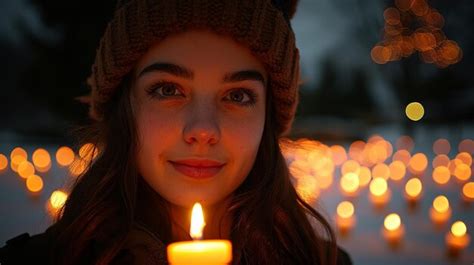 A Girl Holding A Candle That Says She Is Holding A Candle Premium Ai Generated Image