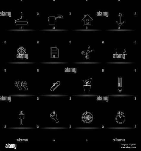 Set Icon White Line Vector Illustration On White Stock Vector Image Art Alamy