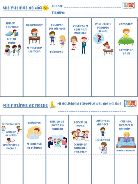 Imprimible Rutinas Vuelta Al Cole Pdf