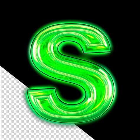 The Letter S In Neon Green