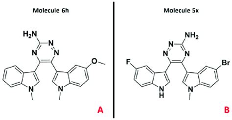 representation of the two dimensional structures of the two molecules
