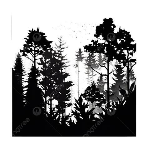 숲 실루엣 블랙의 그림 숲 실루엣 삽화 Png 일러스트 및 이미지 에 대한 무료 다운로드 Pngtree