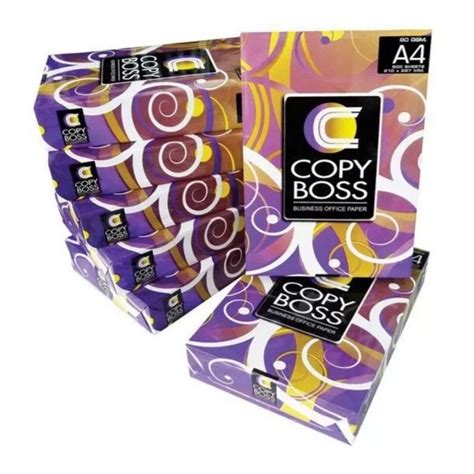 กระดาษ A4 80แกรม Copy Boss มีให้เลือกทั้ง50 100แผ่น กระดาษคุณภาพมีขาวสะอาดไม่ติดเครื่องพิมพ์