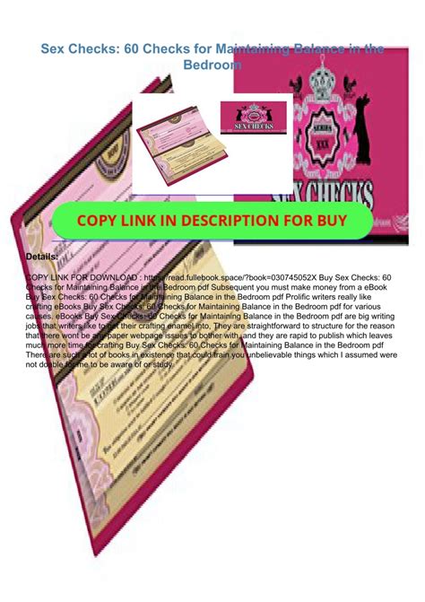 Download Pdf⚡ Sex Checks 60 Checks For Maintaining Balance In The Bedroom