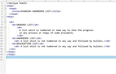 Complete Information About DESCRIPTION LIST In HTML
